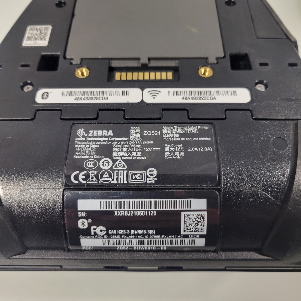 Zebra ZQ521 Bluetooth Mobile Label Printer, & Battery, Charger Included ...