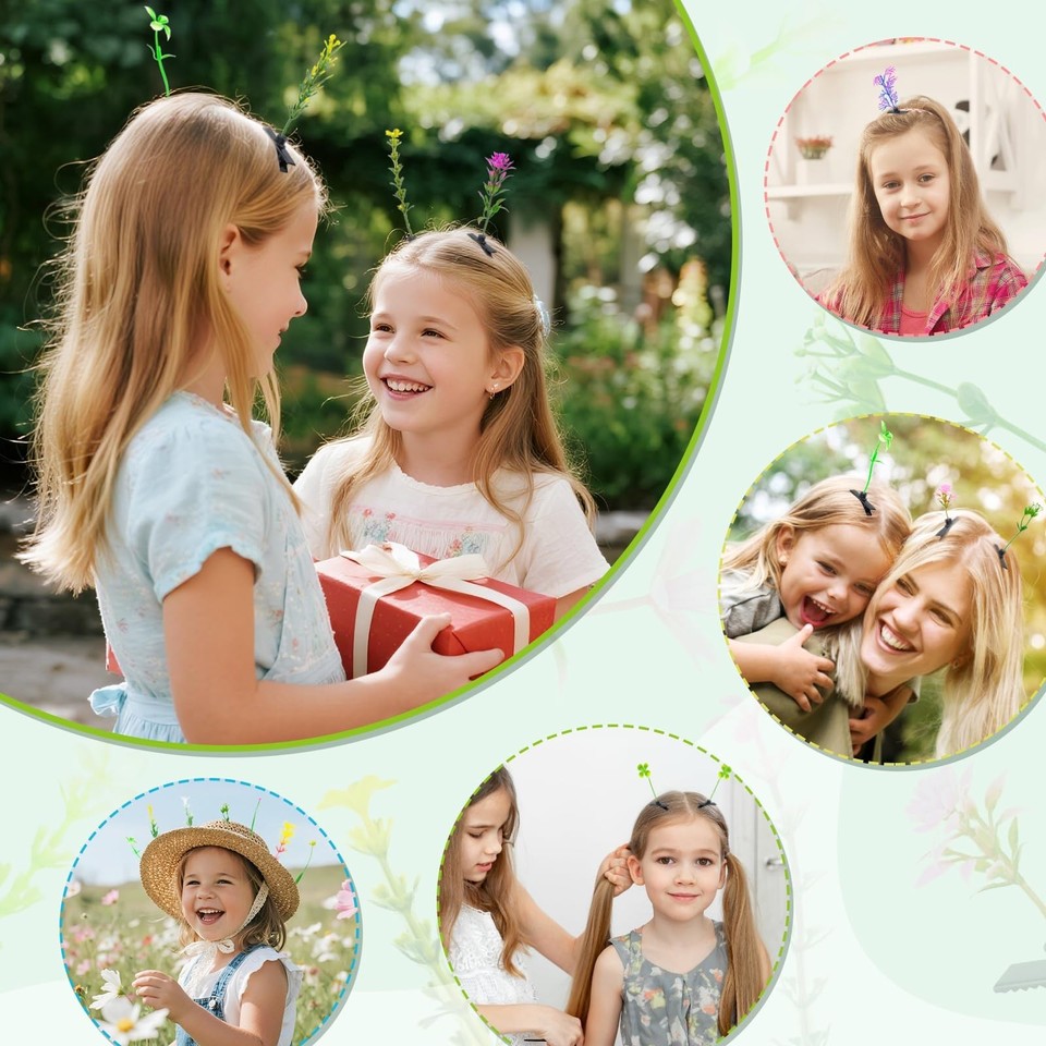 Hysagtek Bean Sprouts Rave Hair Clips - 120 Pcs Bean Sprout Hair Clips ...