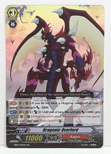 Bushiroad Cardfight Vanguard Dragonic Overlord EB09/004EN RR Kagero | eBay