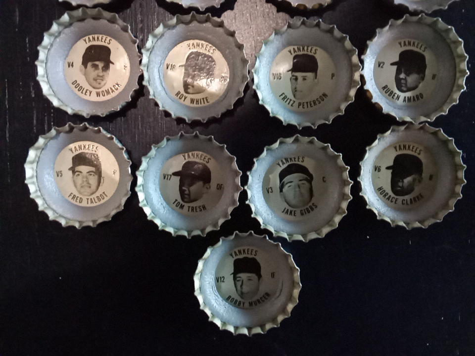 1967 Coke Baseball Bottle Cap New York Yankees Complete set 11-TAB-6 ...