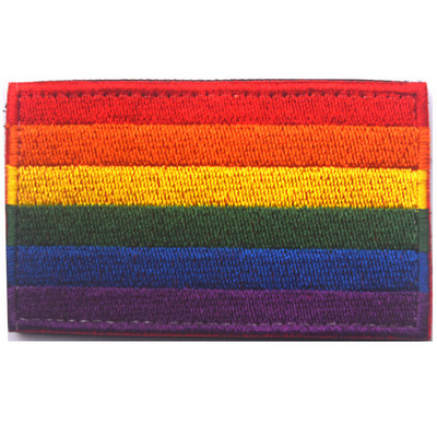 RAINBOW PACE GAY LESBIAN PRIDE FLAG EMBROIDERED HOOK LOOP PATCH BADGE ...