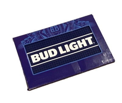 Bud Light Bar Mat 12” X 18” Rubber Drip Brand New Free Shipping ...