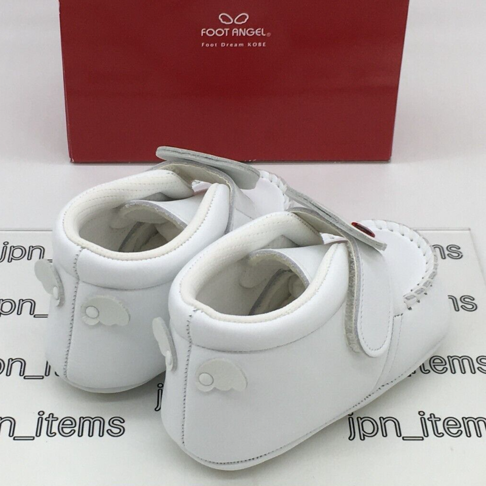 Baby First Step Shoes Foot Angel White Leather Cowhide Handmade Japan ...