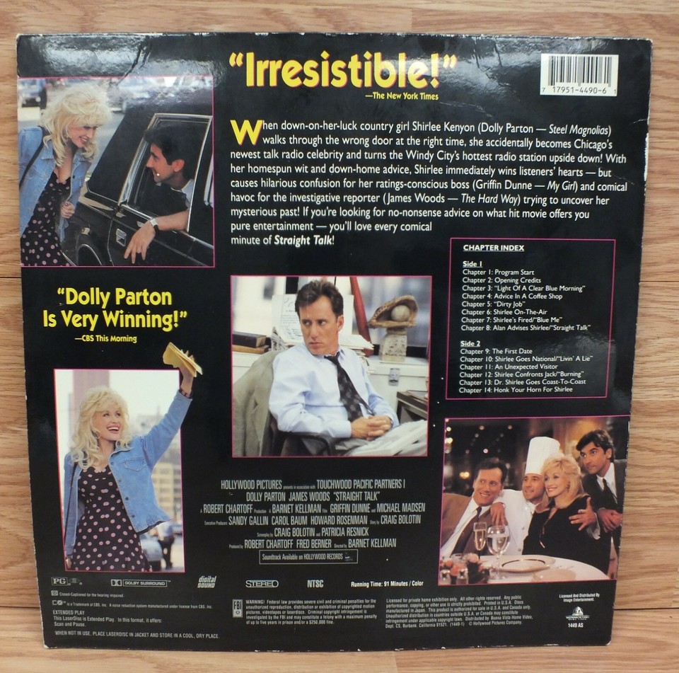 Straight Talk (Extended Play Laser Disc) Dolly Parton & James Woods | eBay