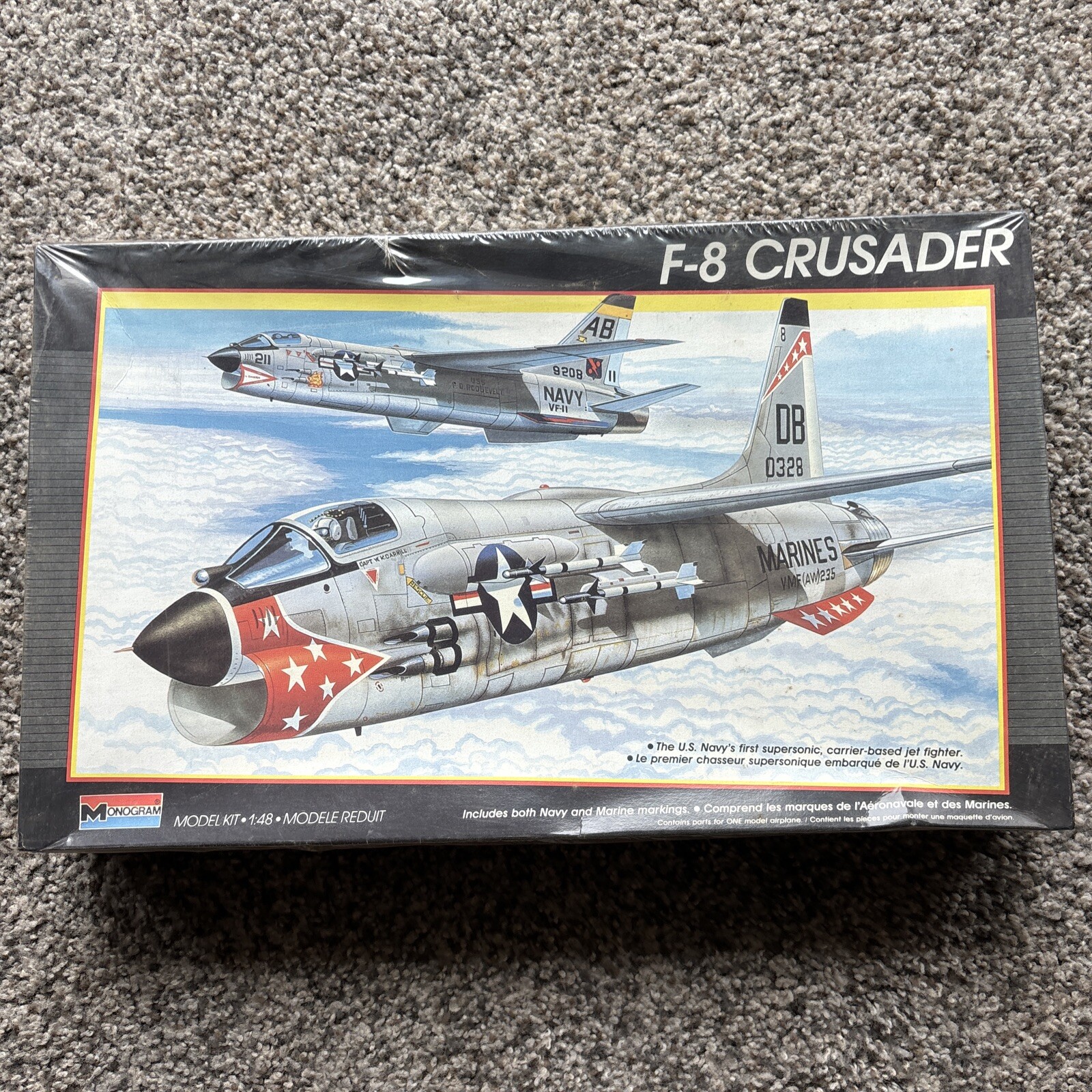 Vintage Monogram F-8 Crusader Aircraft 1:48 Model Kit #5826 1988 ...