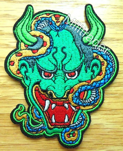 Hannya Oni Demon Noh Japanese Evil Jealousy Mask (Iron-on 100% ...