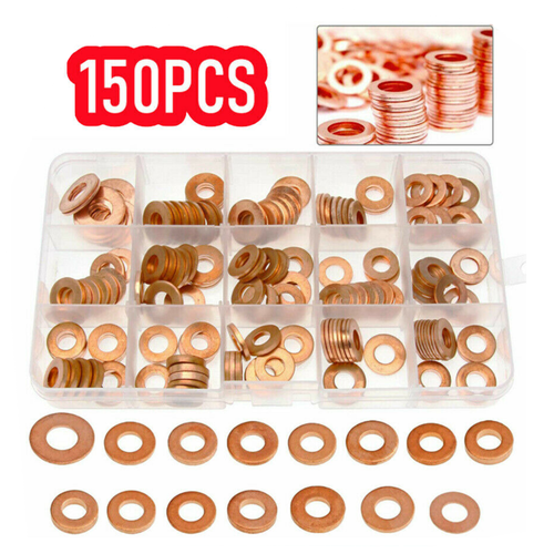 150pcs Copper Diesel Injector Washers Fuel Set Seal Rings Assortment ...