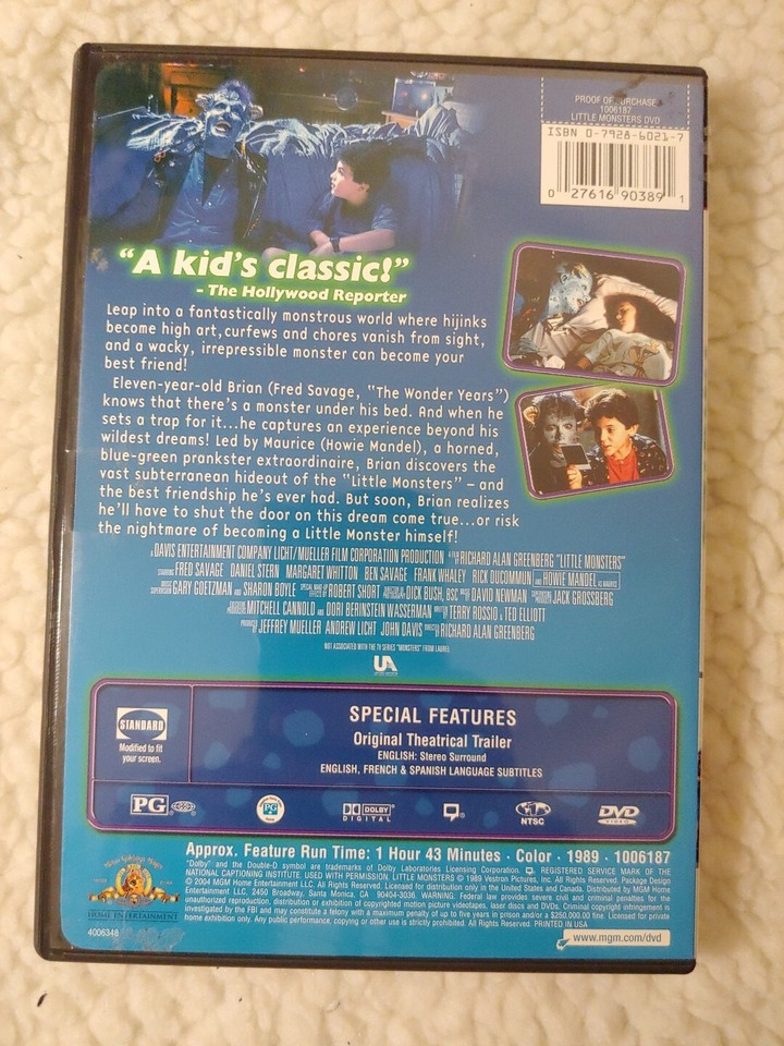 Little Monsters (DVD, 2004) 27616903891 | eBay