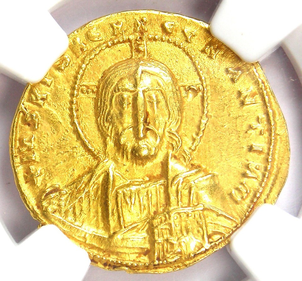 Constantine VII and Romanus II Christ Gold AV Solidus Coin 946-959 AD ...