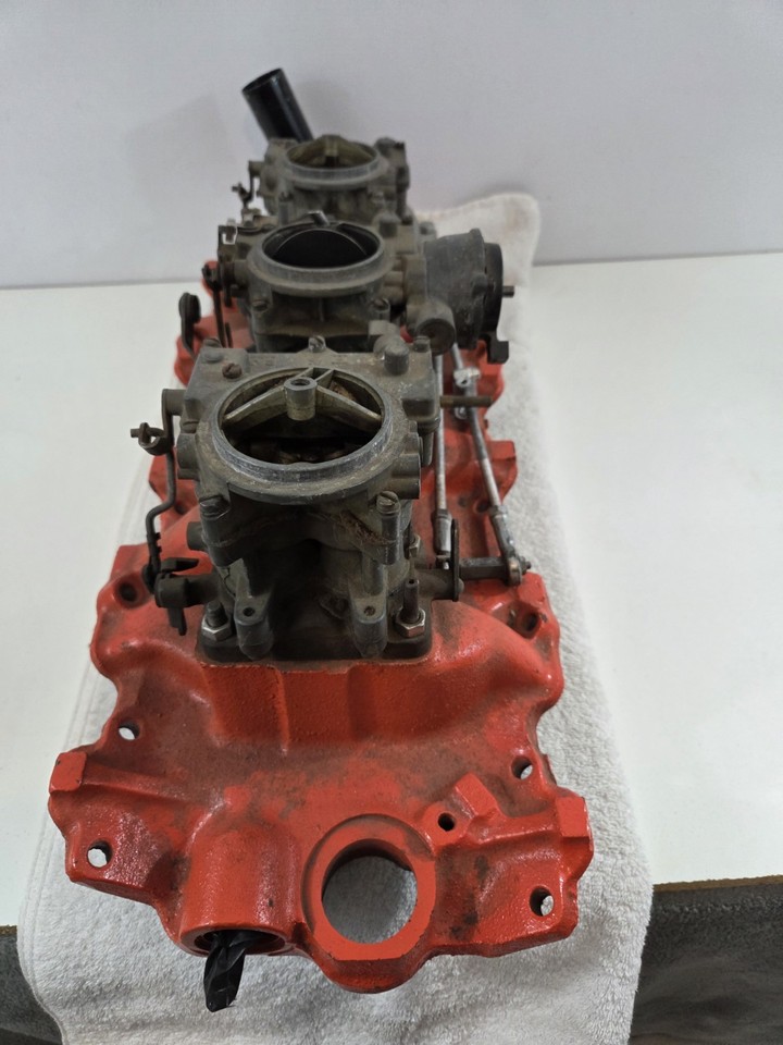 1958-61 Chevrolet 348 Tri-Power Intake with Carburetors 3x2 (3 Deuces ...