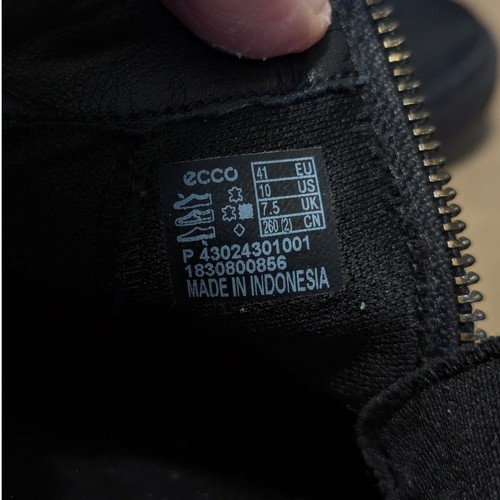 Ecco Soft 7 Nubuck Zip Bootie Black Leather Low Sneaker Womens 10 Plain ...