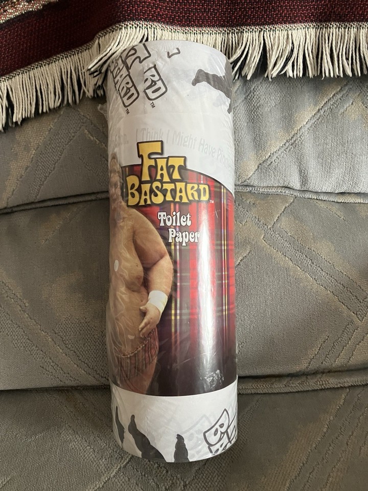 💩🤣 2002 Austin Powers FAT BASTARD XL Novelty Toilet Paper Spencer Gifts ...