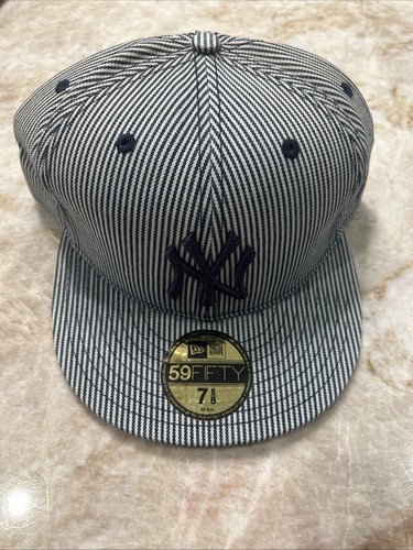 Vintage New York Yankees Fitted New Era Hat Cap Size 7 5/8 Stripes ...