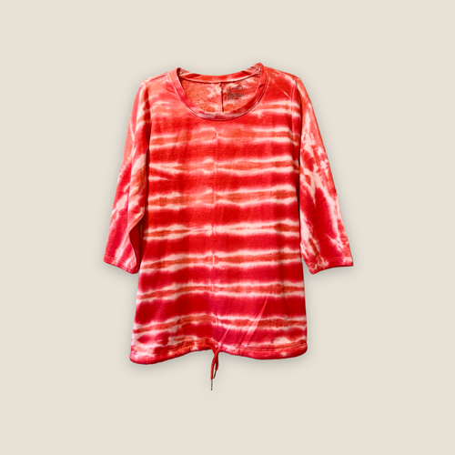 Livi Active French Terry Drawstring Sweatshirt Tunic Top Tie Dye Coral ...