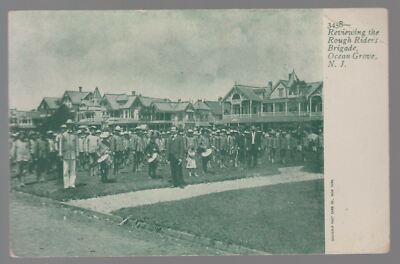 Mint RPPC Postcard US Army Rough Riders Brigade Review in Ocean Grove ...