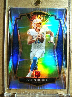 2020 Justin Herbert Panini Select Rookie Silver Prizm Premier Level RC ...