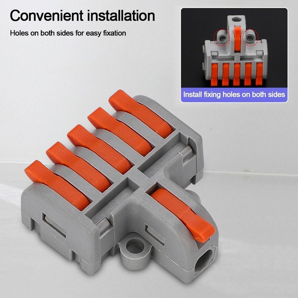 Mini Wire Connector Universal Push-in Terminal Blocks Electrical | eBay ...