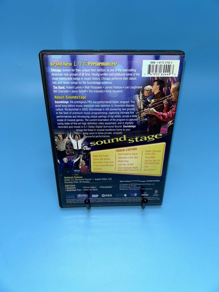Soundstage Presents Chicago - Live in Concert [DVD] 741952624493 | eBay