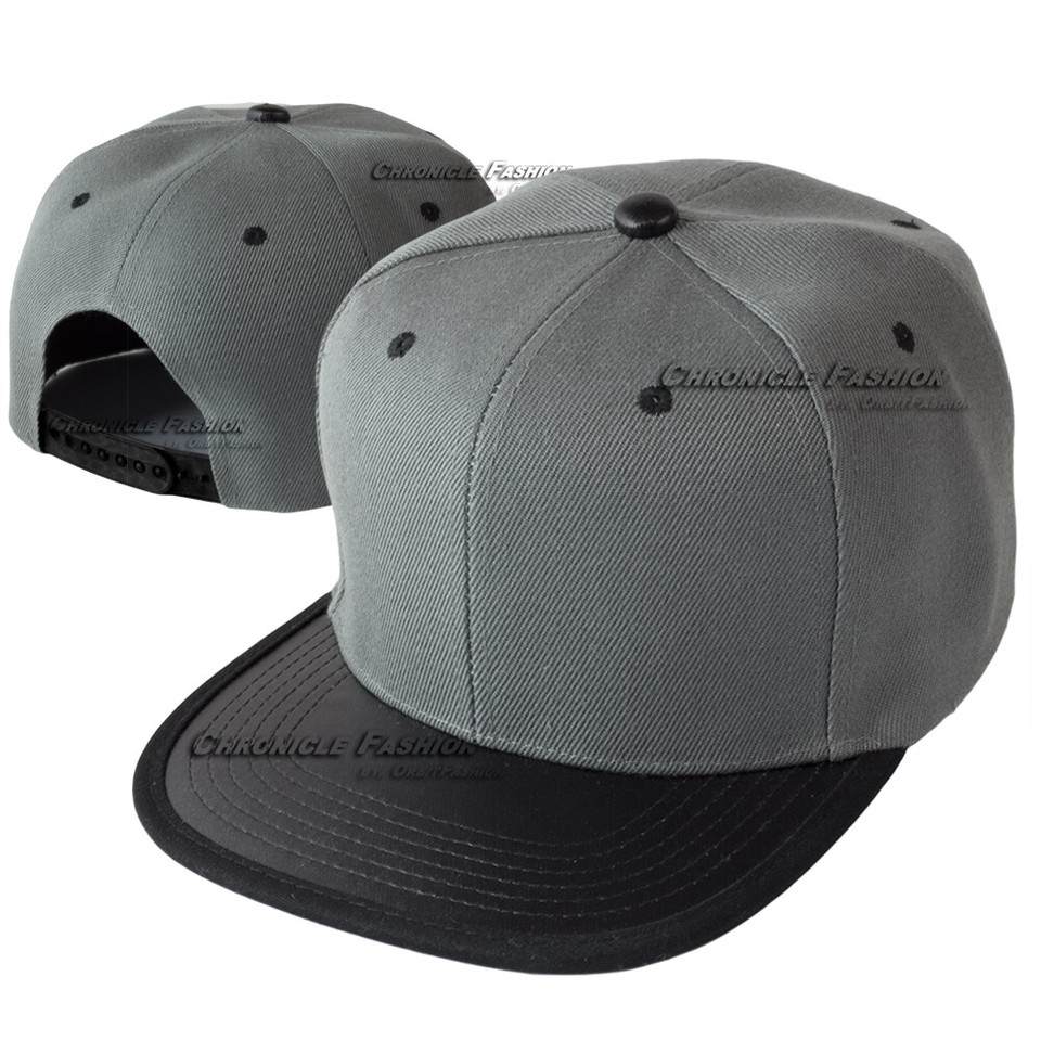 Baseball Cap Snapback Hat Adjustable Solid Plain Blank Flat Bill Men ...