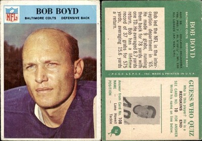 Bob Boyd 1966 Philadelphia #16 Card FREE SHIP Colts *AutographDen* | eBay