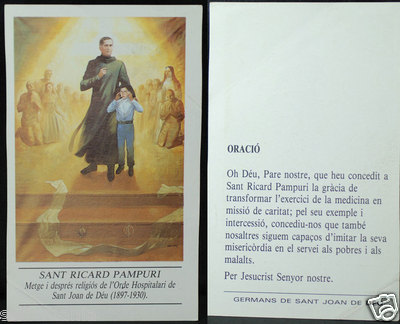 OLD BLESSED SAINT RICHARD PAMPURI HOLY CARD PRAYER ANDACHTSBILD SANTINI ...