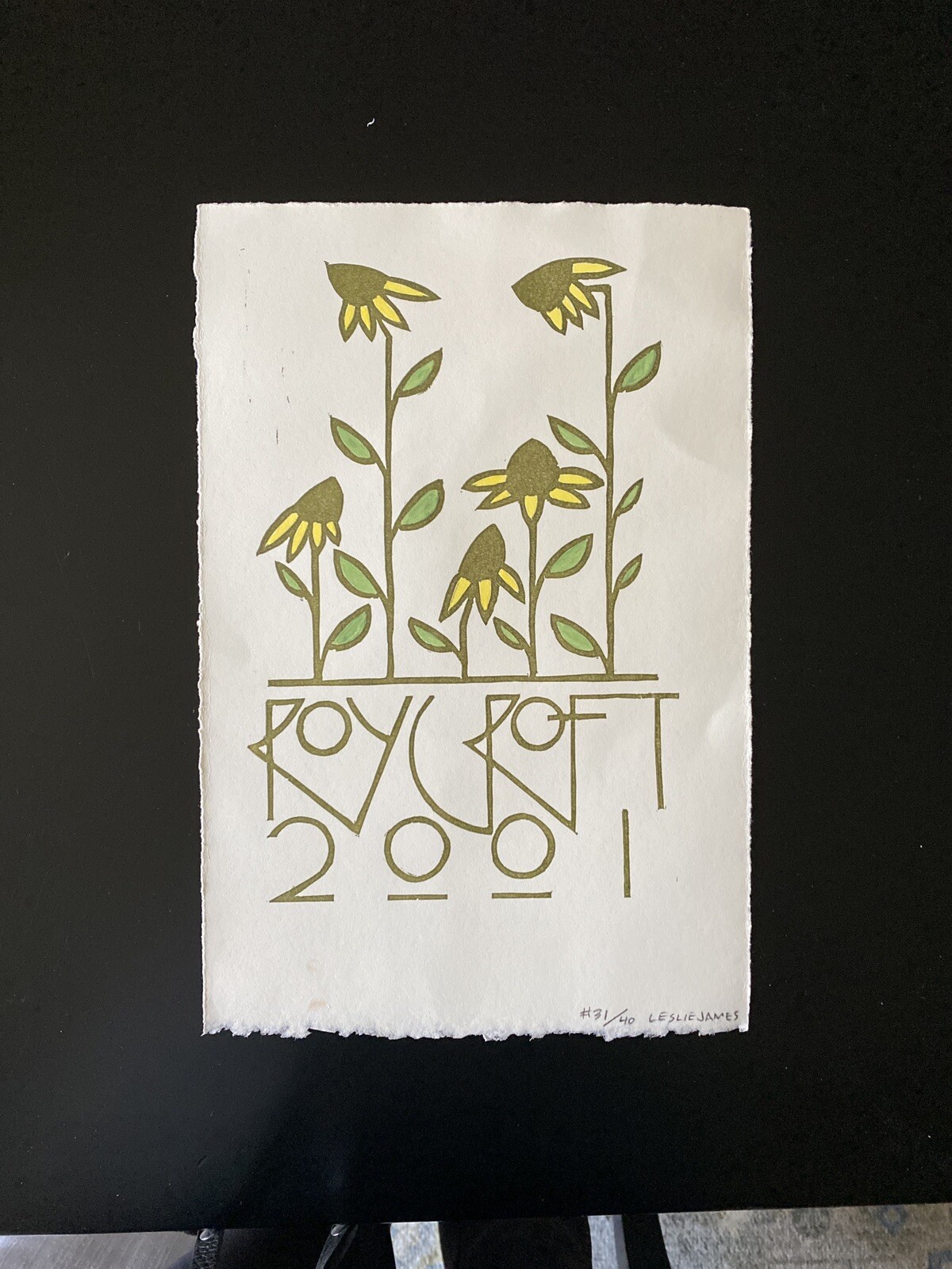 Roycroft Print Block Print By Leslie James "Roycroft 2001" #31/40 | eBay