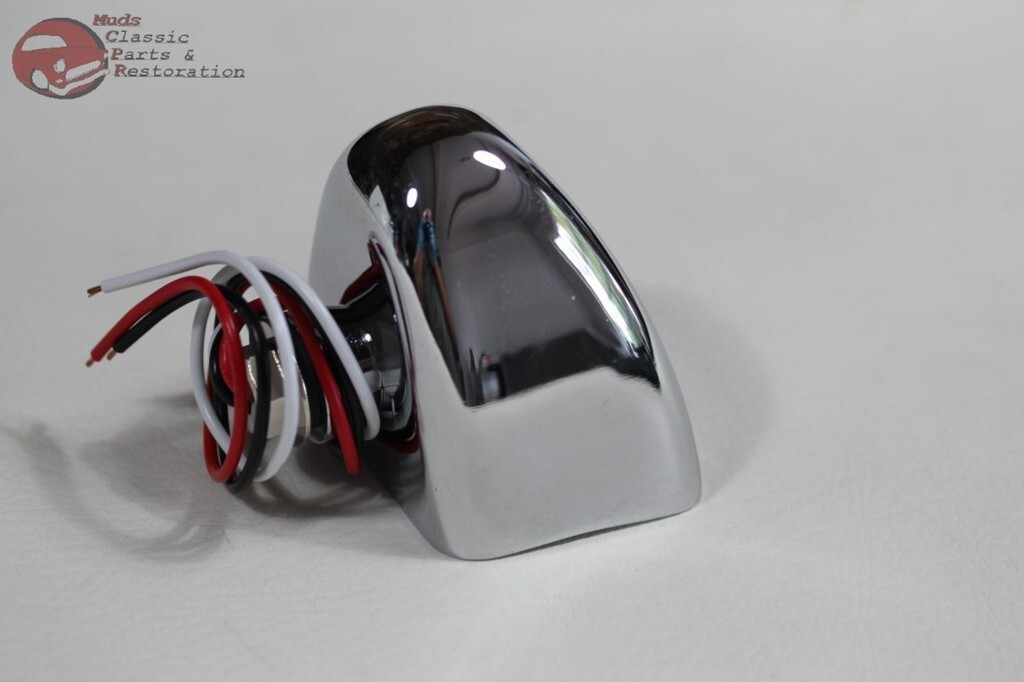 Chrome Rectangle Amber LED Park Lights Turn Signal Hot Rat Street Rod ...