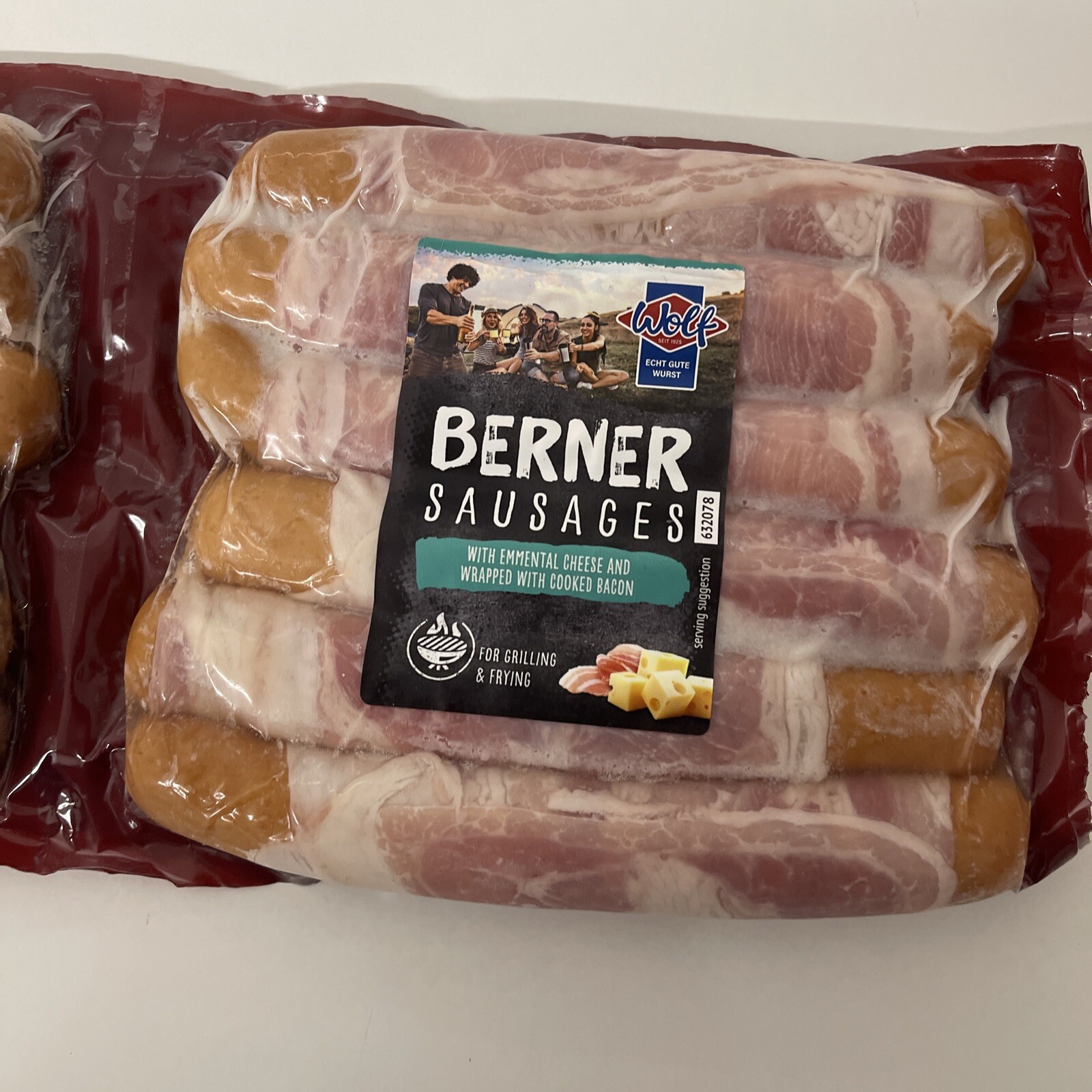 Berner German Pork Sausages 1kg Stuffed With Emmental Cheese Wrapped In ...