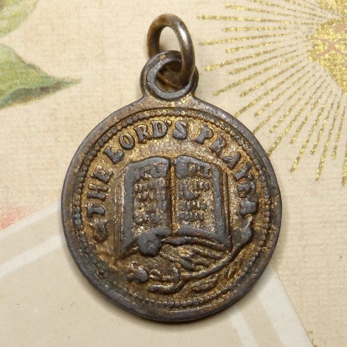 English. Antique Religious Medal. Lord's Prayer, Our Father. Token ...