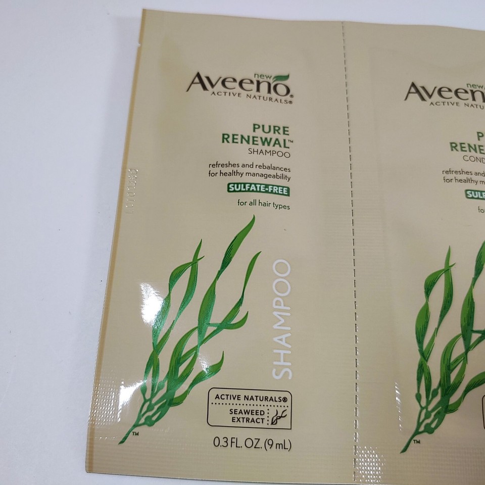 12 Aveeno Active Naturals Pure Renewal Shampoo & Conditioner Travel ...