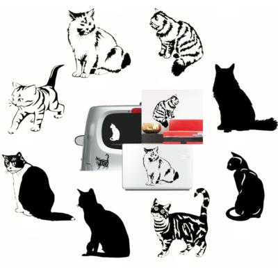 Cute Cats Vinyl Decal Sticker Car Window Wall Laptop iPad Pets Animals ...