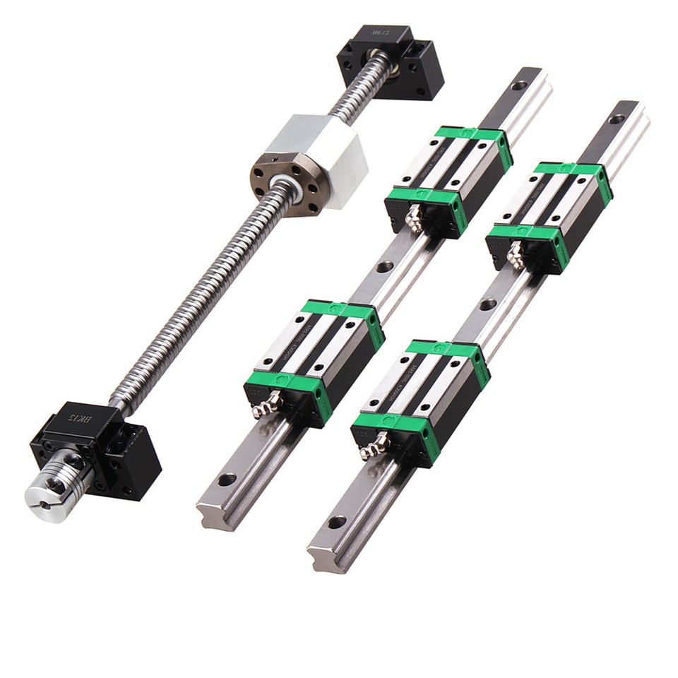 HGR20 HGR25 Linear Rail 200mm-2000mm & Blocks+SFU1605 BallScrew BK/BF12 ...