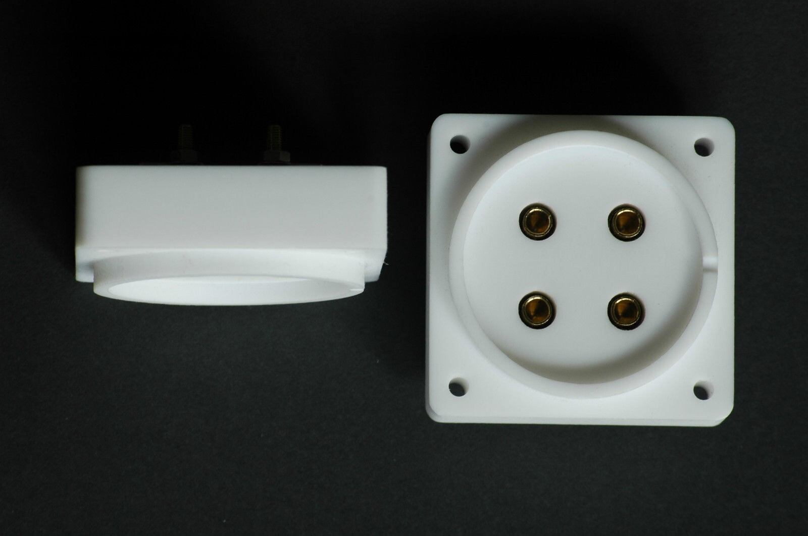 pair of TEFLON SOCKETS for power tube 845,211;valve socket, vintage ...