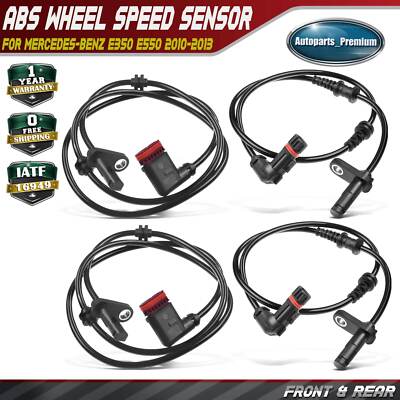 4Pcs Front & Rear ABS Wheel Speed Sensors for Mercedes-Benz E350 E550 ...