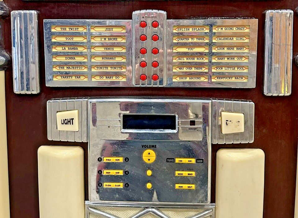 Crosley CR12-10 Jukebox W/ FM/AM Radio & Front Loading 10 Deck CD ...