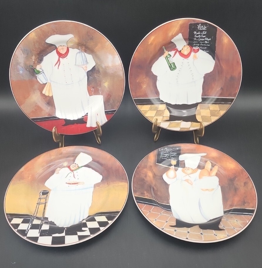 Sakura AL DENTE Fat Chef Salad/Lunch Plates Set of 4 Jennifer Garant ...