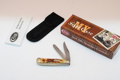 CASE XX USA 62154 TINY TRAPPER MY FIRST KNIFE BEAUTIFUL ANTIQUE BONE ...