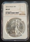 2016 American Silver Eagle $1 Dollar Coin One Troy Ounce 0.999 Fine NGC ...
