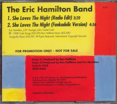 Eric Hamilton Band - She Loves the Night RARE promo CD single w ...