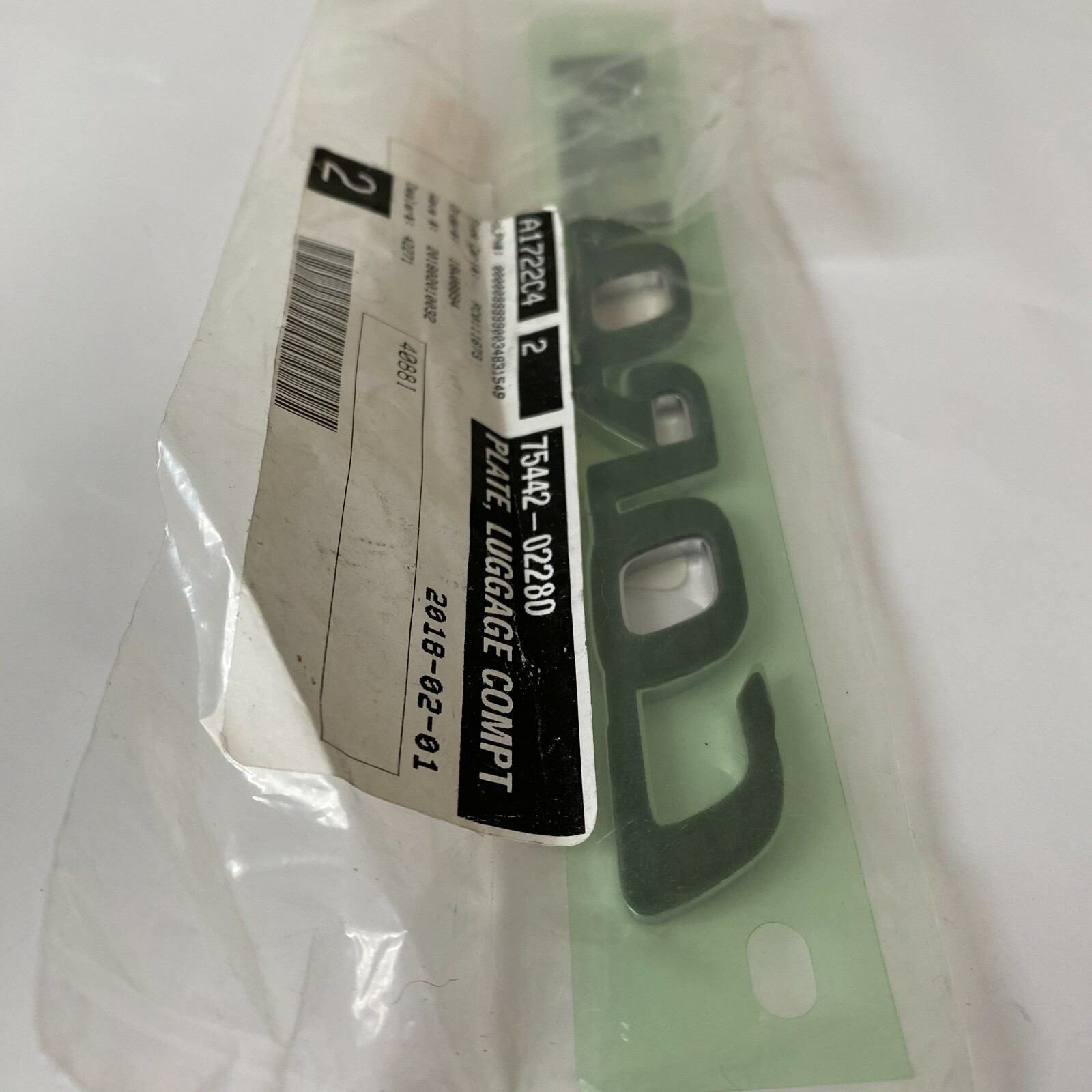 TOYOTA COROLLA REAR DECK TRUNK LID NAMEPLATE EMBLEM 75442-02280 2014 ...