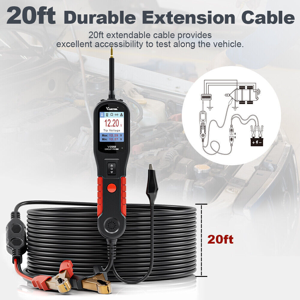 12V/24V V200 Circuit Tester Electrical Power Probe AVOmeter Automotive ...