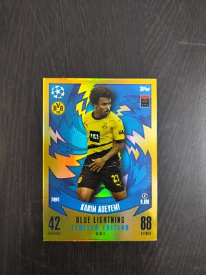 Topps 2023-24 Match Attax Karim Adeyemi Blue Lightning Limited Edition ...