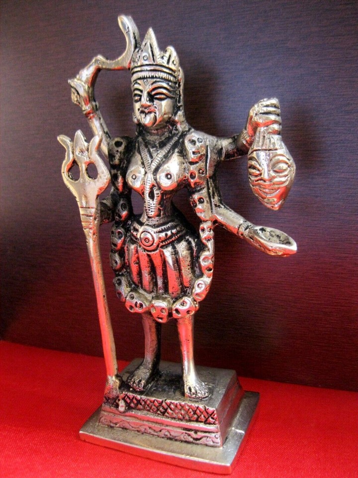 Kali Brass Statue Shiva Alter Meditation Durga Kaali Maa Hindu Deity ...
