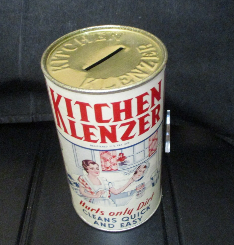 1940's Promotional Advertising Tin Bank KITCHEN KLENZER Scouring Powder ...