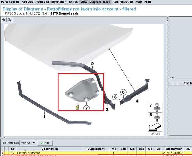 BMW Genuine Thermal Protection for Under Bonnet 51767289875 for sale ...