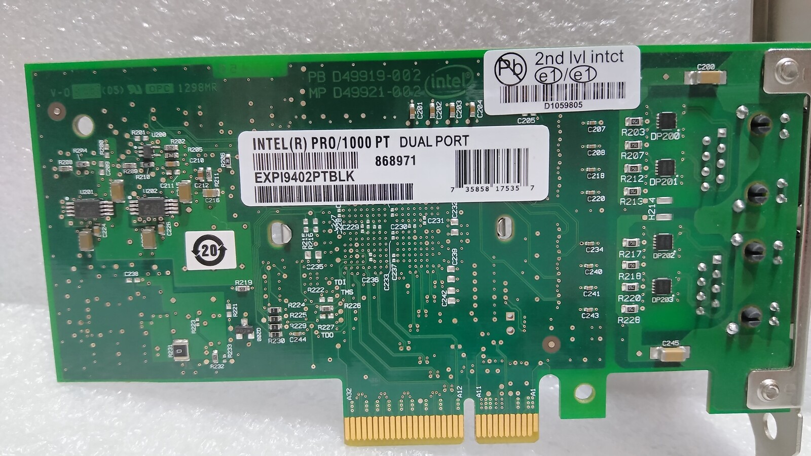 [Used] INTEL / D33025, EXPI9402PTBLK // PRO/1000PT DUAL PORT, 1pcs ...