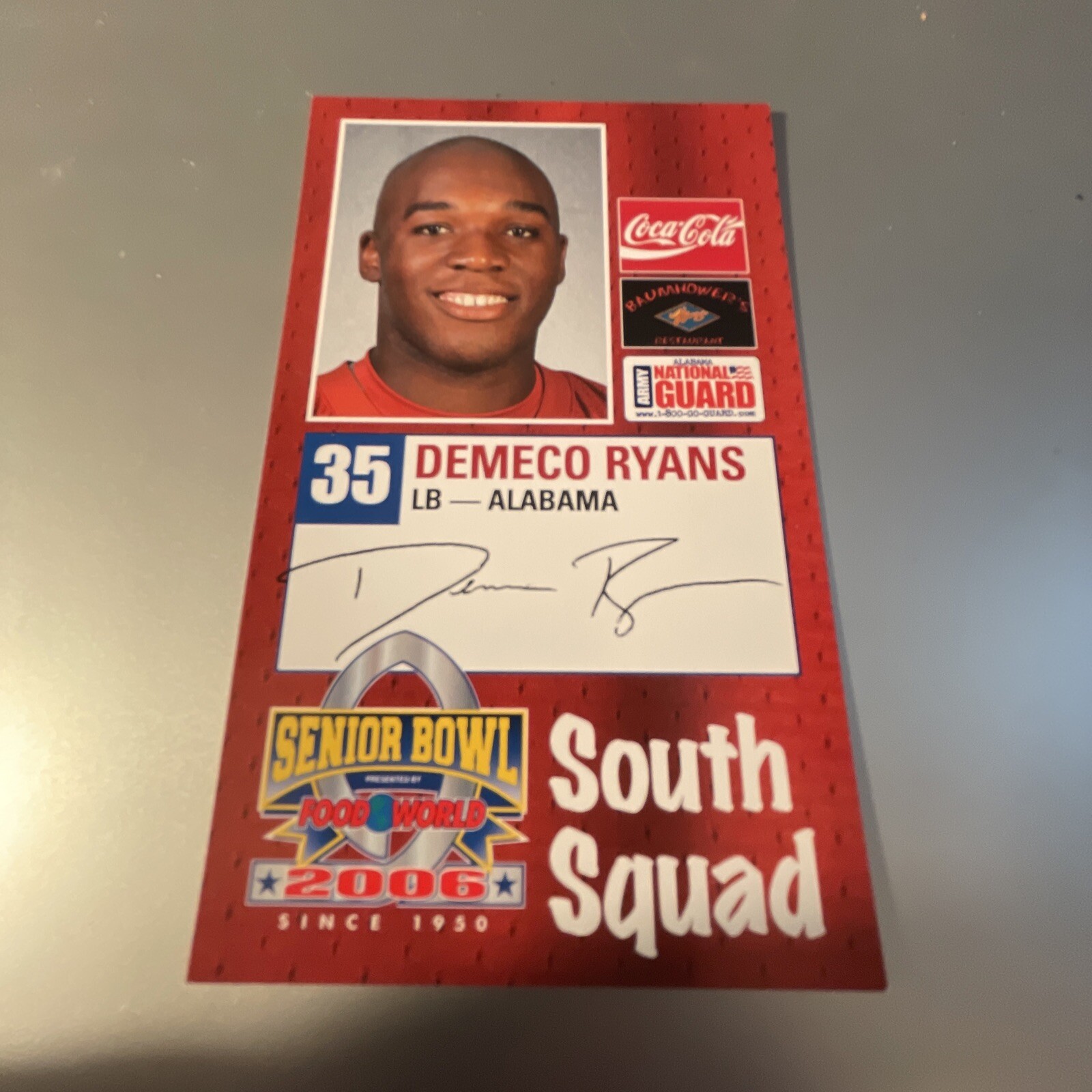 DEMECO RYANS 2006 SENIOR BOWL RC ALABAMA CRIMSON TIDE - ROOKIE | eBay