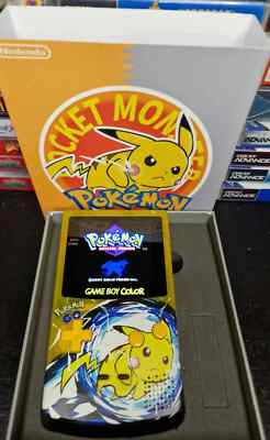 Nintendo Game Boy Color GBC Custom Pokemon Pikachu IPS Backlit Screen ...
