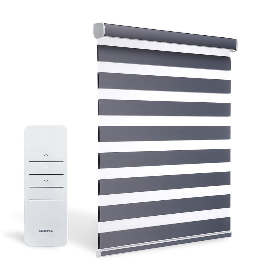 Motorized WIFI Zebra Blind Roller Shade Waterproof 85% Blackout Window ...