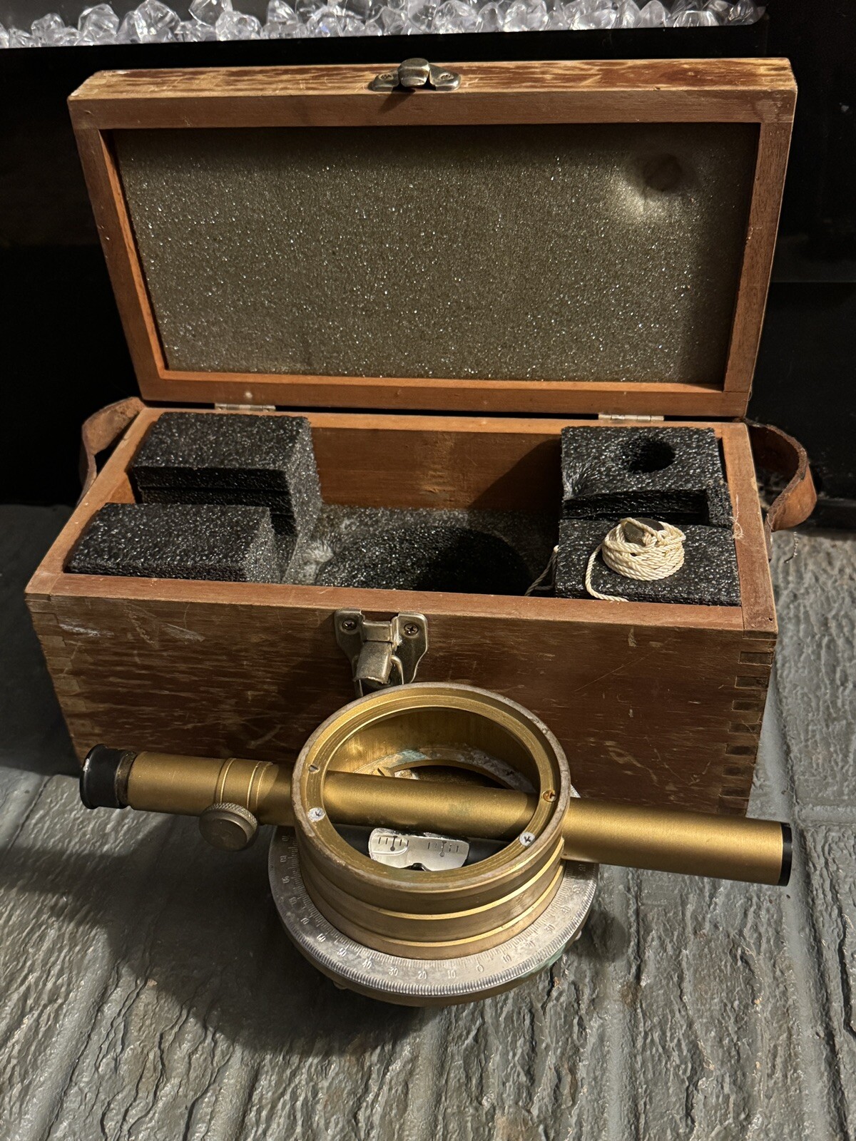 Antique Early Bostrom-Brady mfg Surveying Level Scope with dovetail Box ...